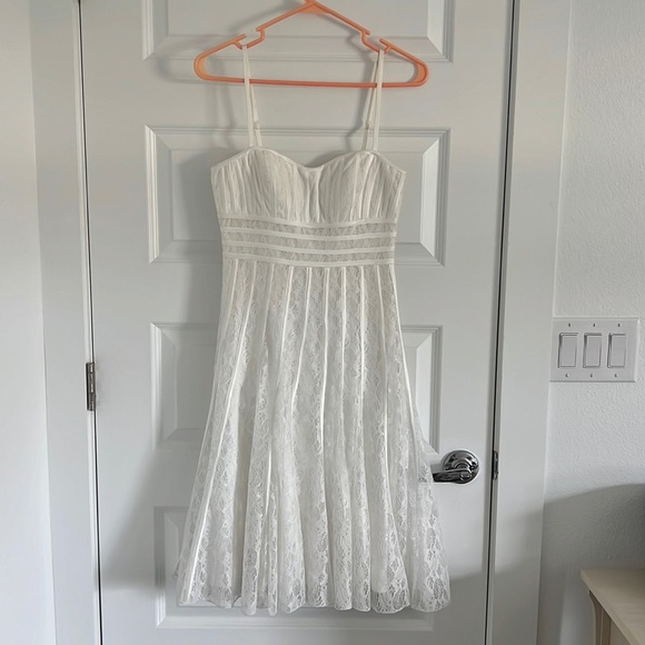 Cache | Dresses | Cache White Lace Dress | Poshmark